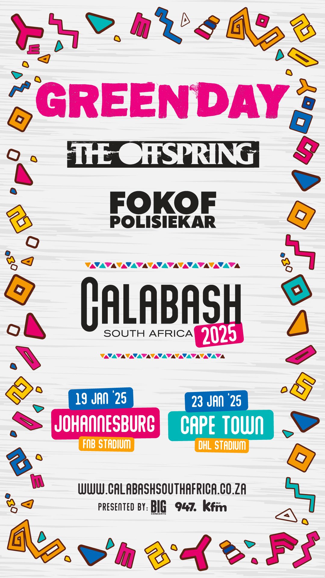 Green Day to Headline Calabash South Africa 2025